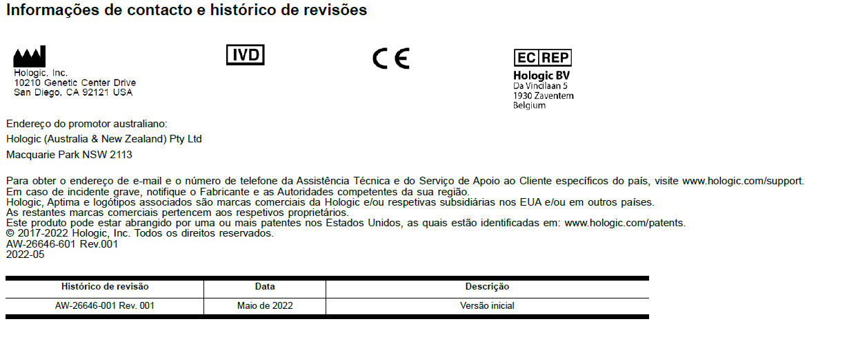Swab Collection Instructions VAGINAL main portuguese | Hologic